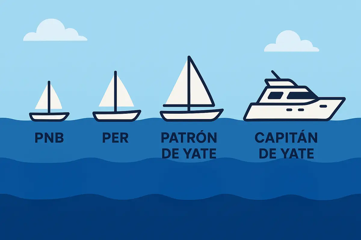 Diferencias entre PNB, PER, Patrón de Yate y Capitán de Yate